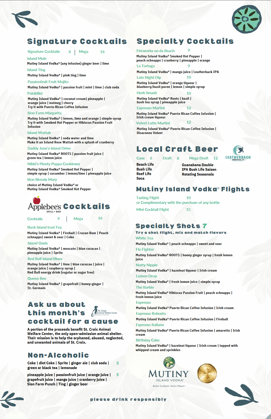 Menu - Sion Farm Distillery